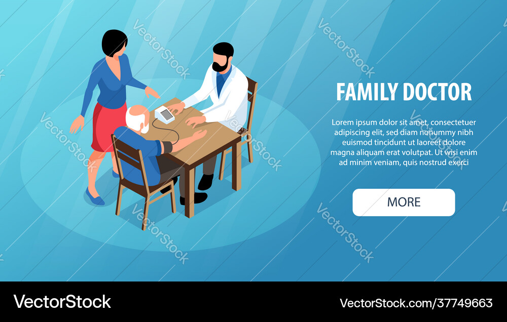 Family doctor horizontal banner Royalty Free Vector Image