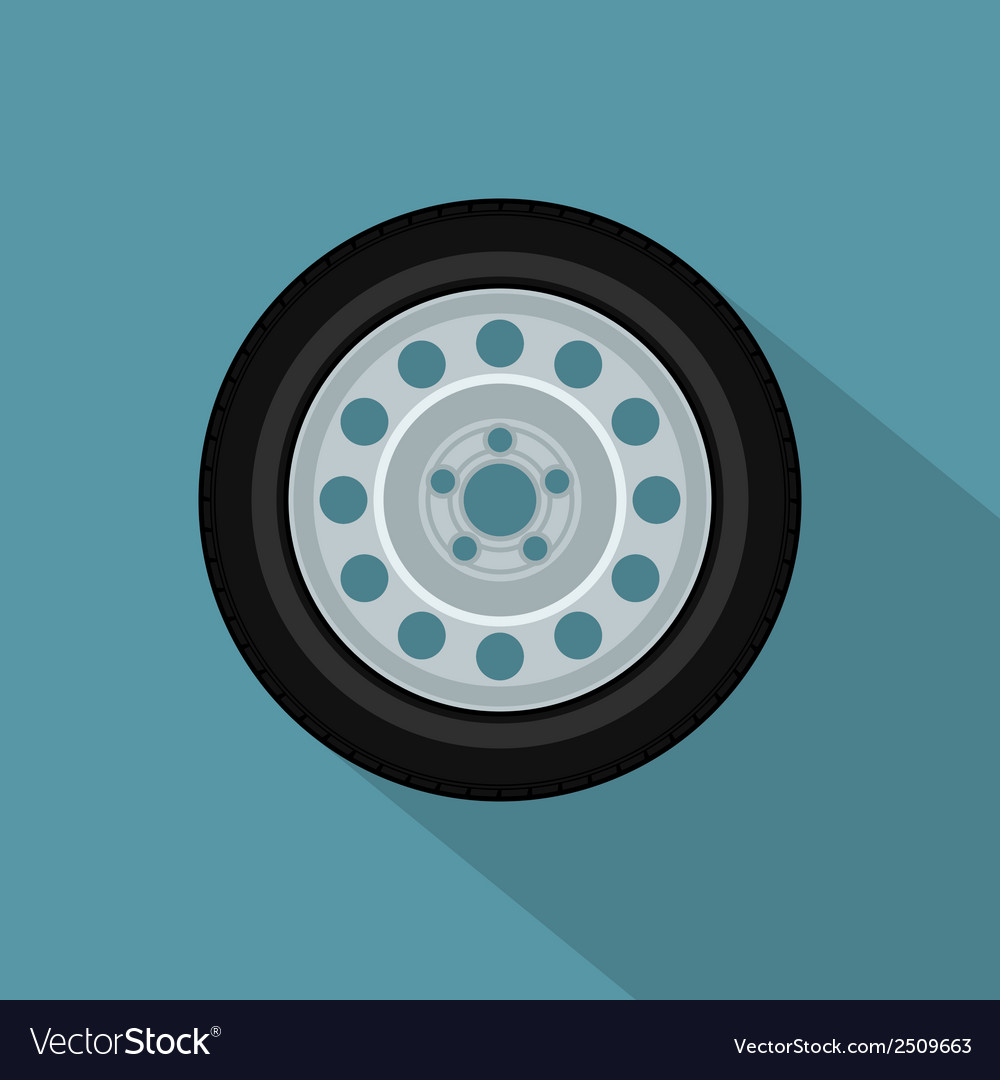 Flat wheel 2 Royalty Free Vector Image - VectorStock