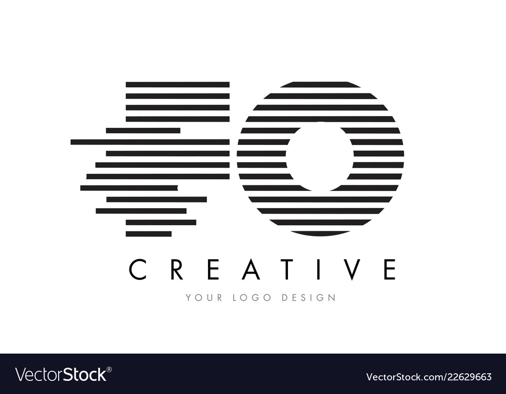 Fo f o zebra letter logo design with black Vector Image Fo f o zebra letter logo design with black Vector Image