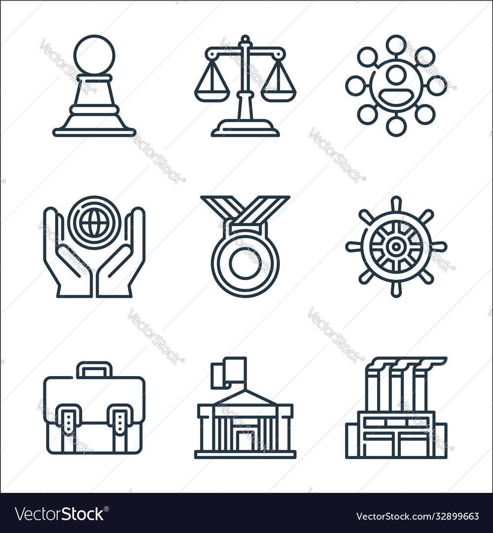 Management line icons linear set quality line set Vector Image