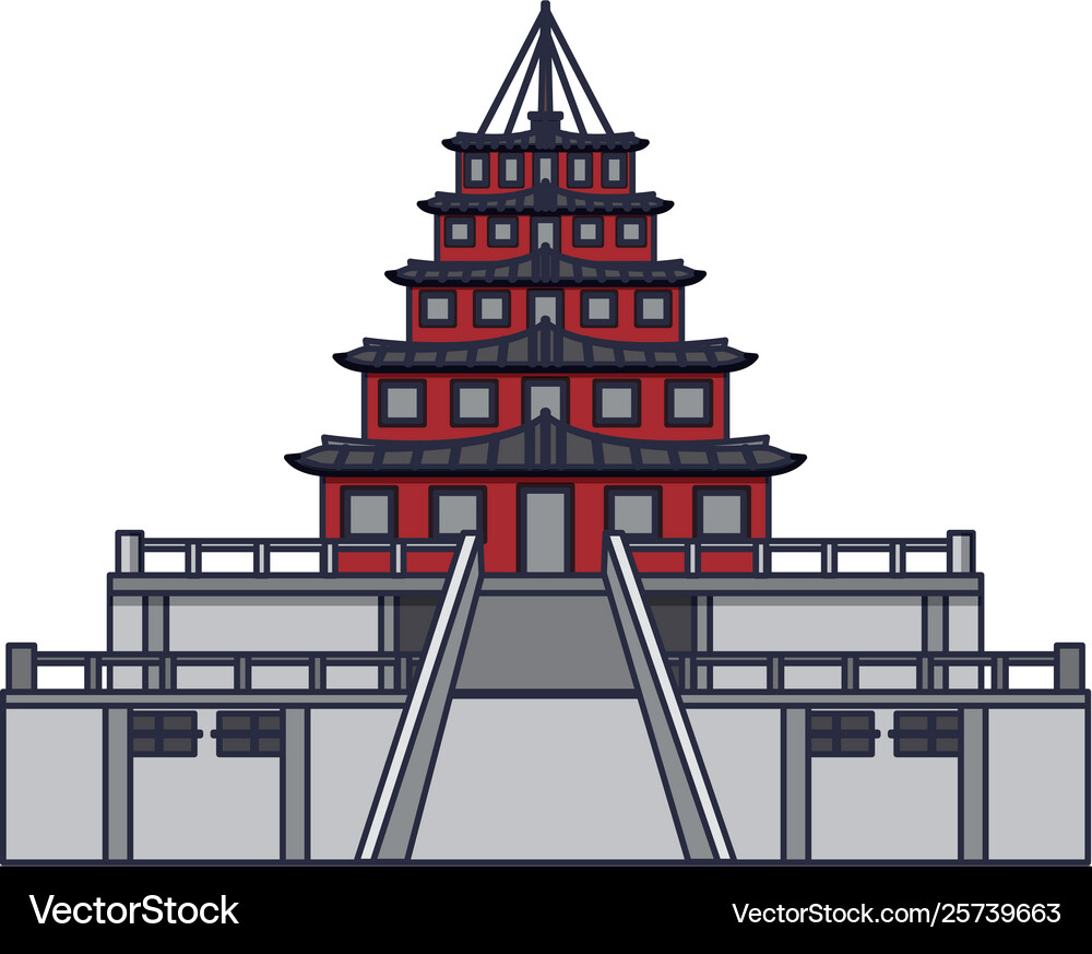 Oriental palace icon cartoon isolated Royalty Free Vector