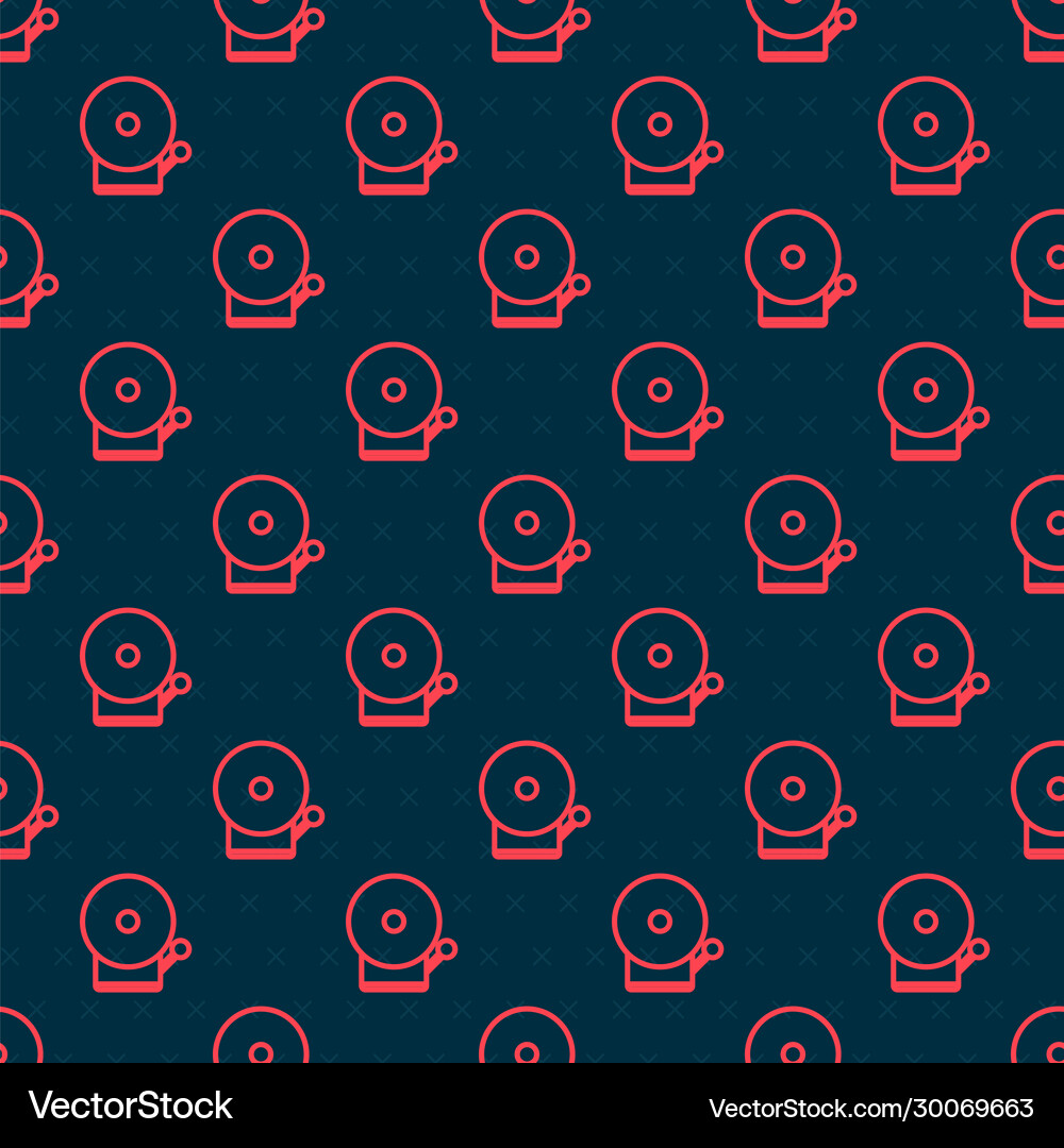 Red line ringing alarm bell icon isolated Vector Image