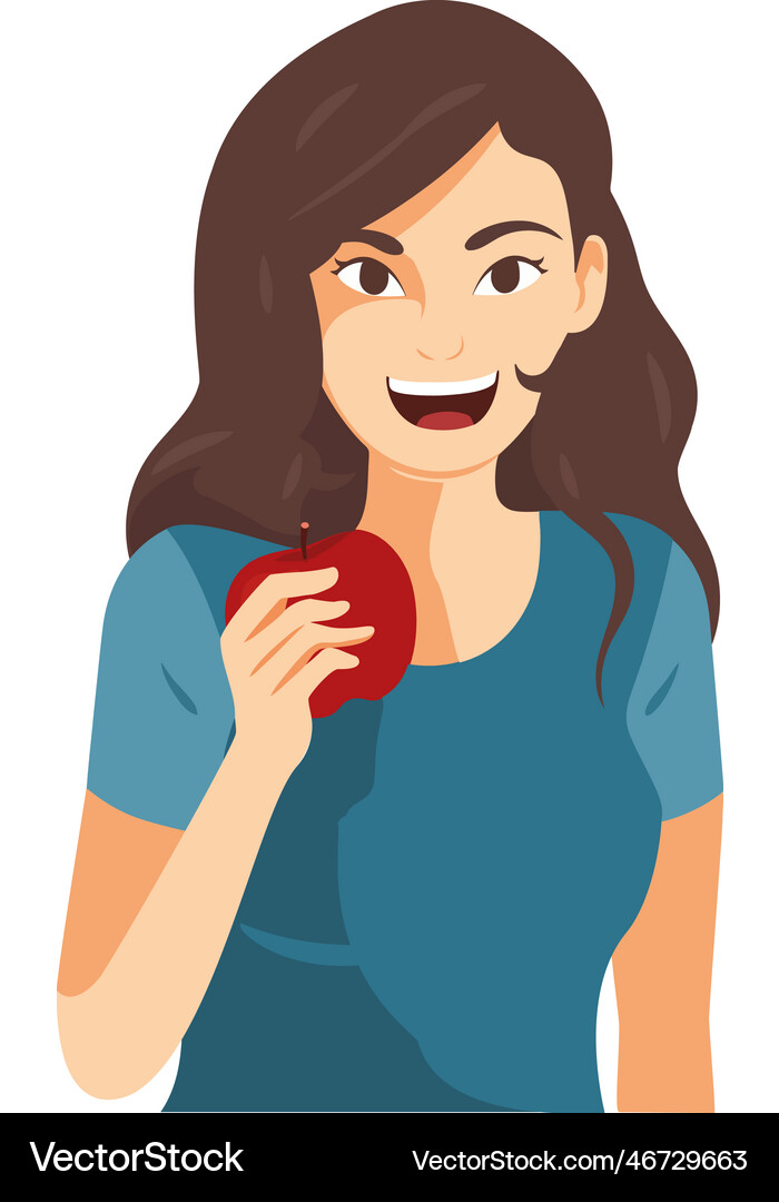 Smiling women hold fruit symbolizing love Vector Image