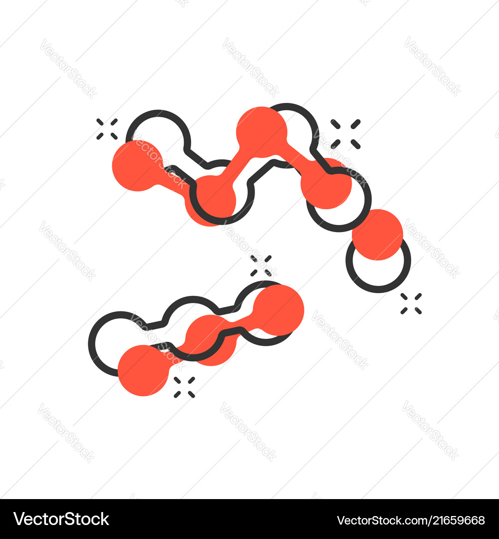 Cartoon dna icon in comic style medicine molecule Vector Image