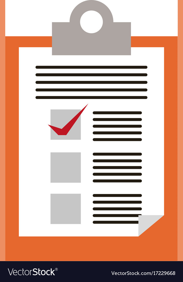 Clipboard with checklist icon image Royalty Free Vector