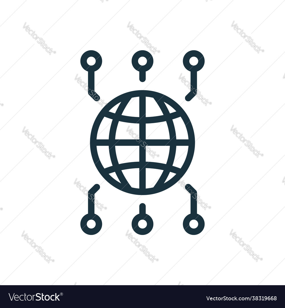 Global network line icon international grid Vector Image Global network line icon international grid Vector Image
