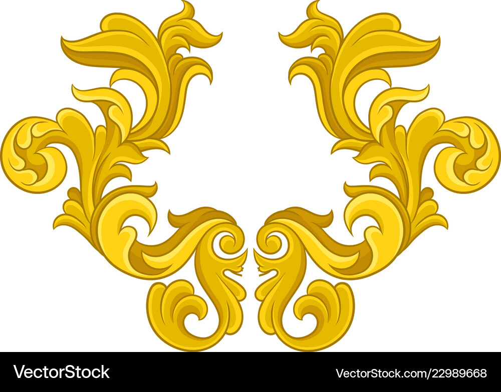 Golden baroque ornament luxurious pattern in Vector Image