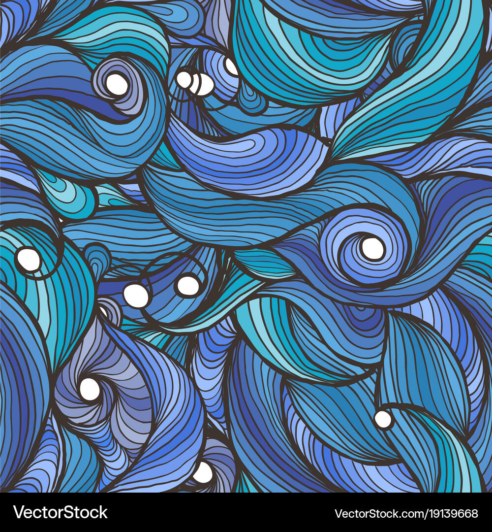Ink doodle waves Royalty Free Vector Image - VectorStock