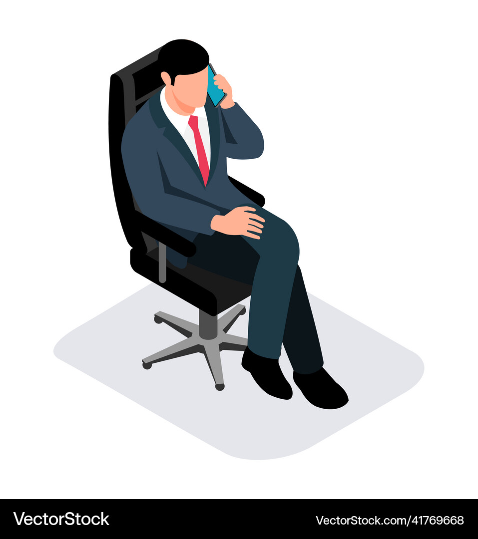 Isometric business people with gadgets hi-tech Vector Image