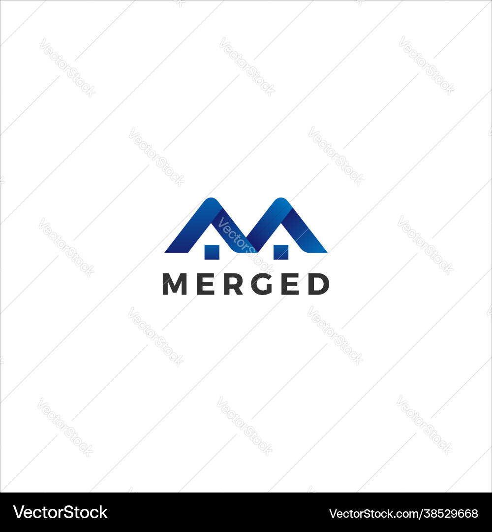 Letter type m house shape property logo sign Vector Image