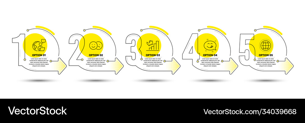 Like growth chart and globe icons set yummy Vector Image