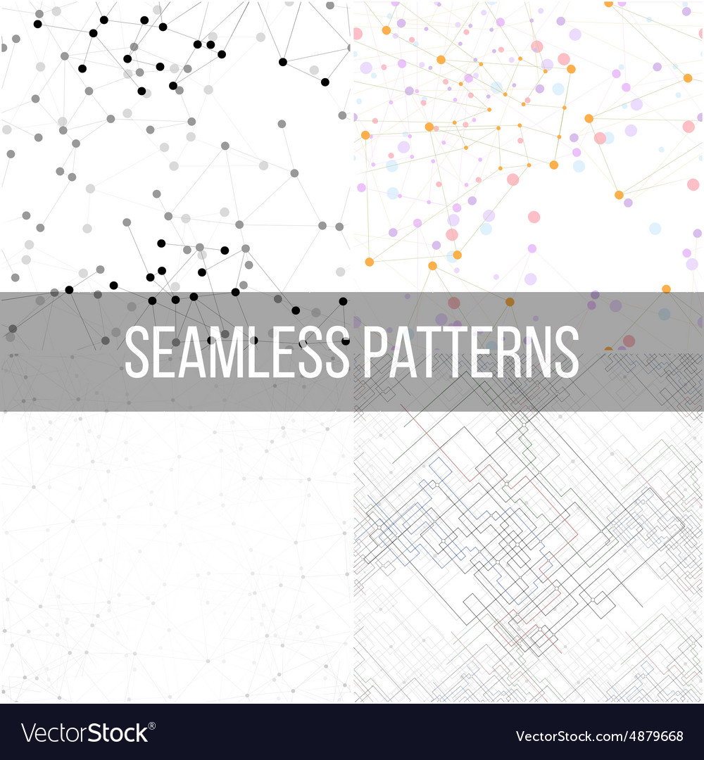 Molecular structure backgrounds seamless patterns Vector Image