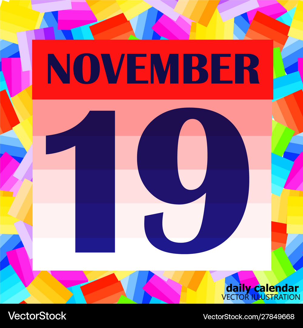 November 19 icon for planning important day Vector Image