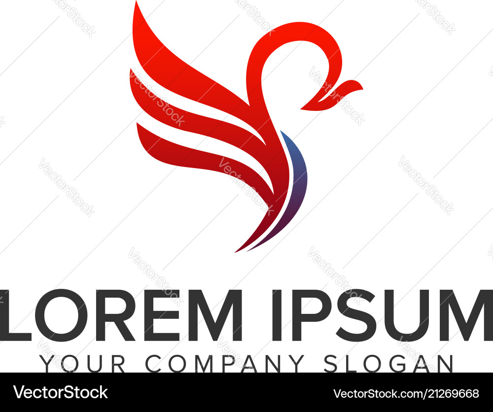 Phoenix logo design concept template Royalty Free Vector