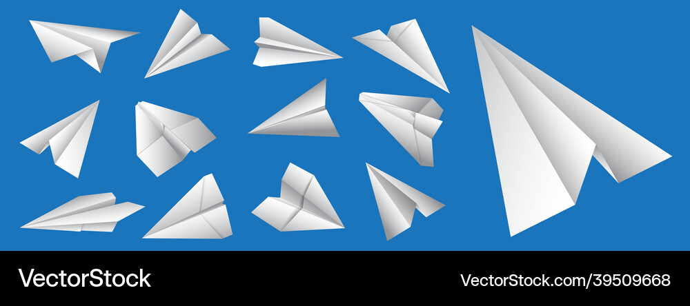 Realistic paper plane isolated origami handmade Vector Image