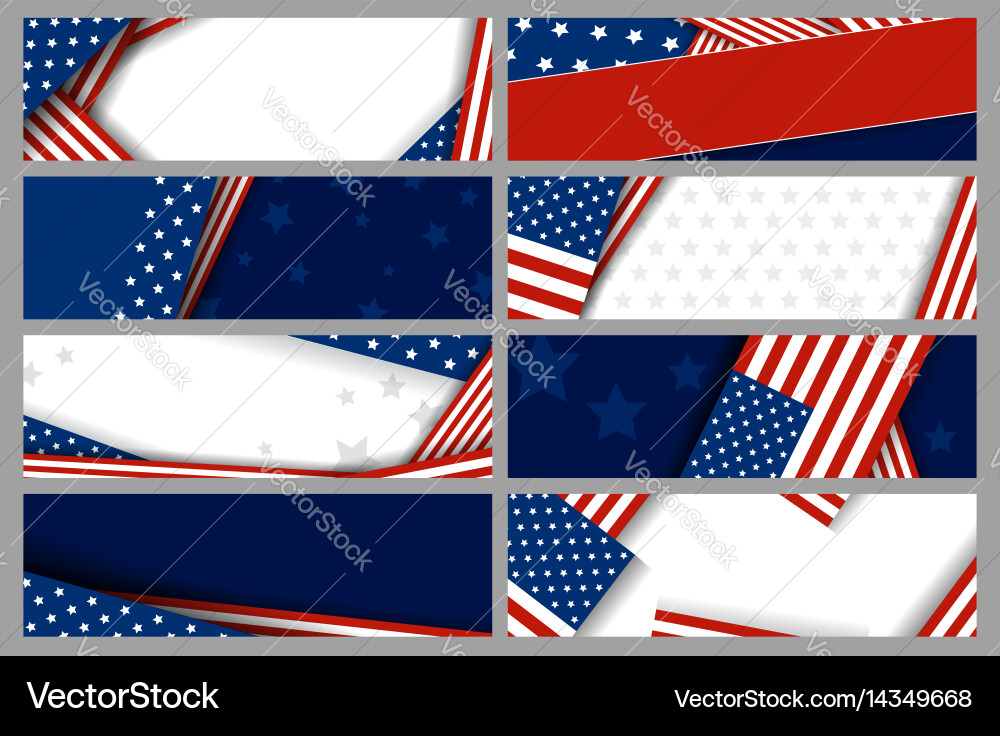 Set abstract background design of american Vector Image