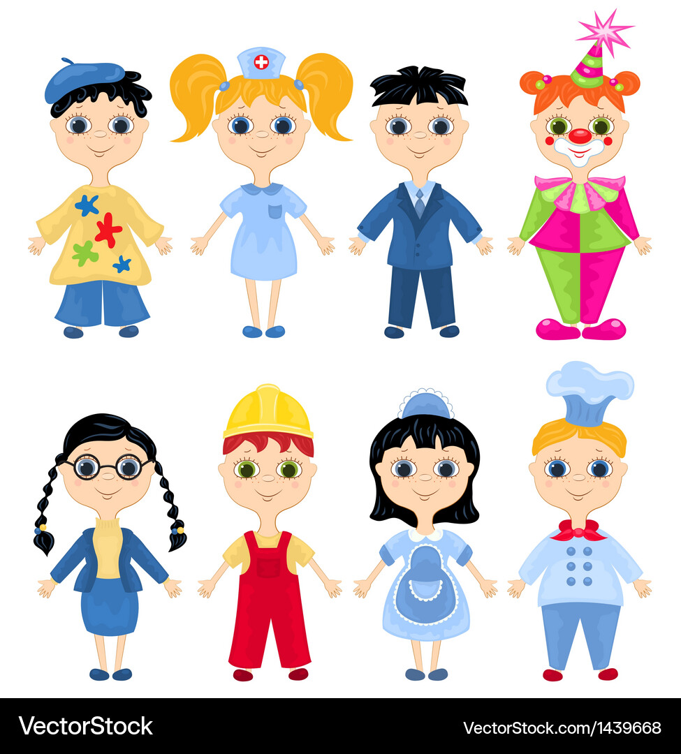 Set of profession cartoon characters Royalty Free Vector