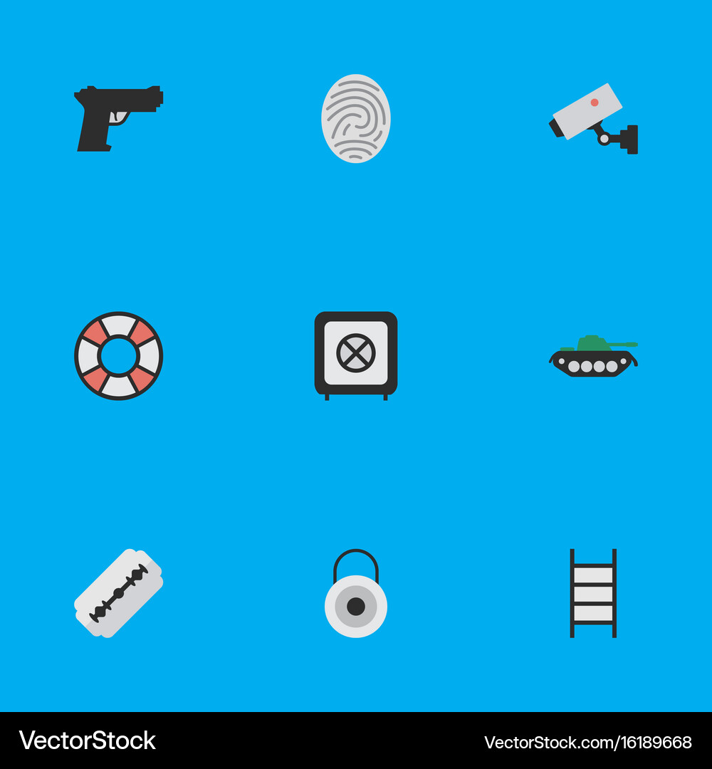 Set of simple offense icons Royalty Free Vector Image