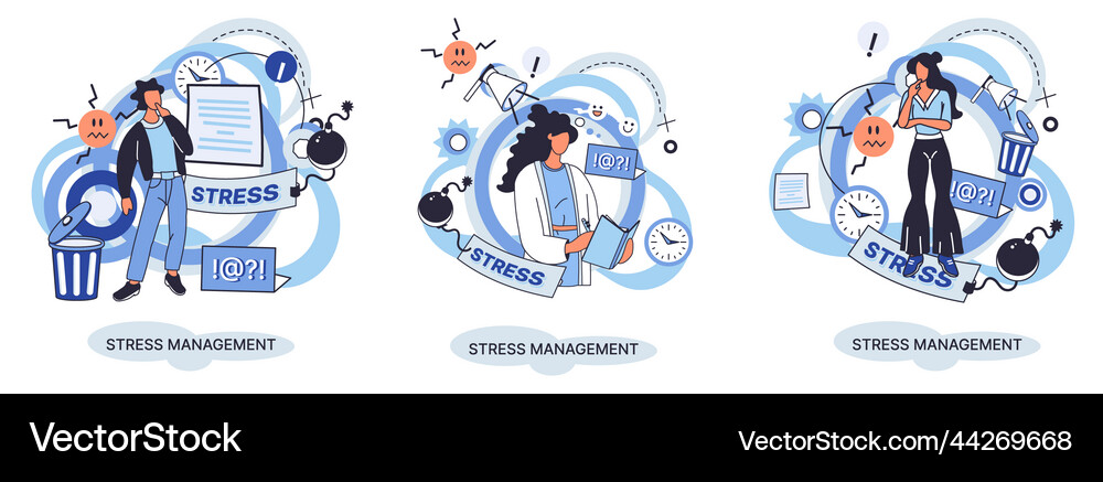 Stress management abstract metaphor pressure Vector Image