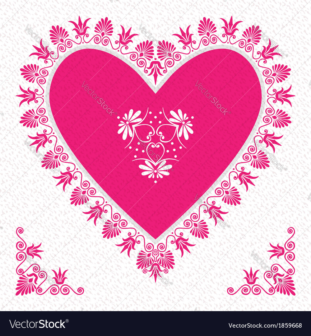 Valentines day card with flower hearts Royalty Free Vector