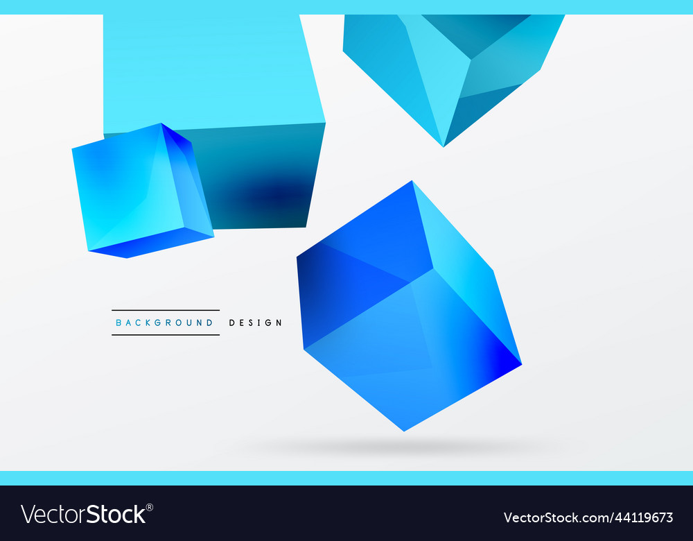 3d cubes abstract background composition Vector Image