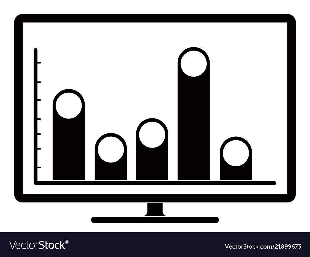 Business graph on a computer screen Royalty Free Vector