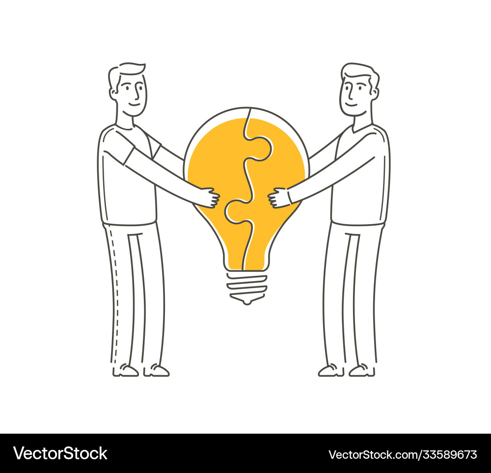 Cooperation symbol business idea partnership Vector Image