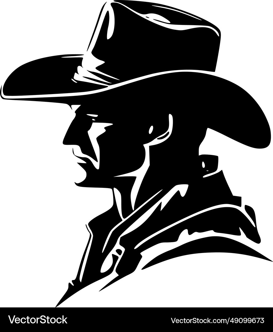 Cowboy - minimalist and flat logo Royalty Free Vector Image