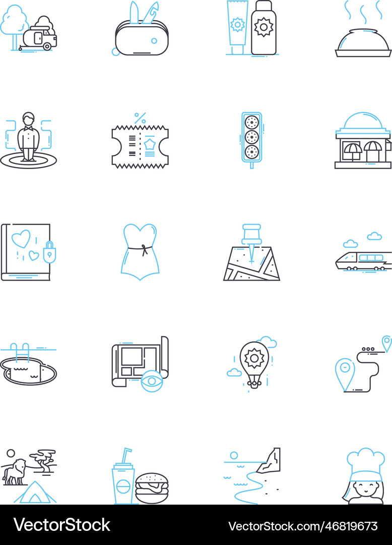 Escort linear icons set sensuality intimacy Vector Image