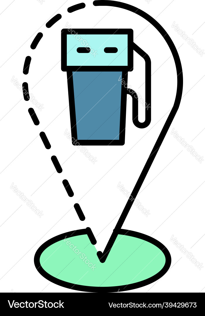Gas station map location icon color outline Vector Image