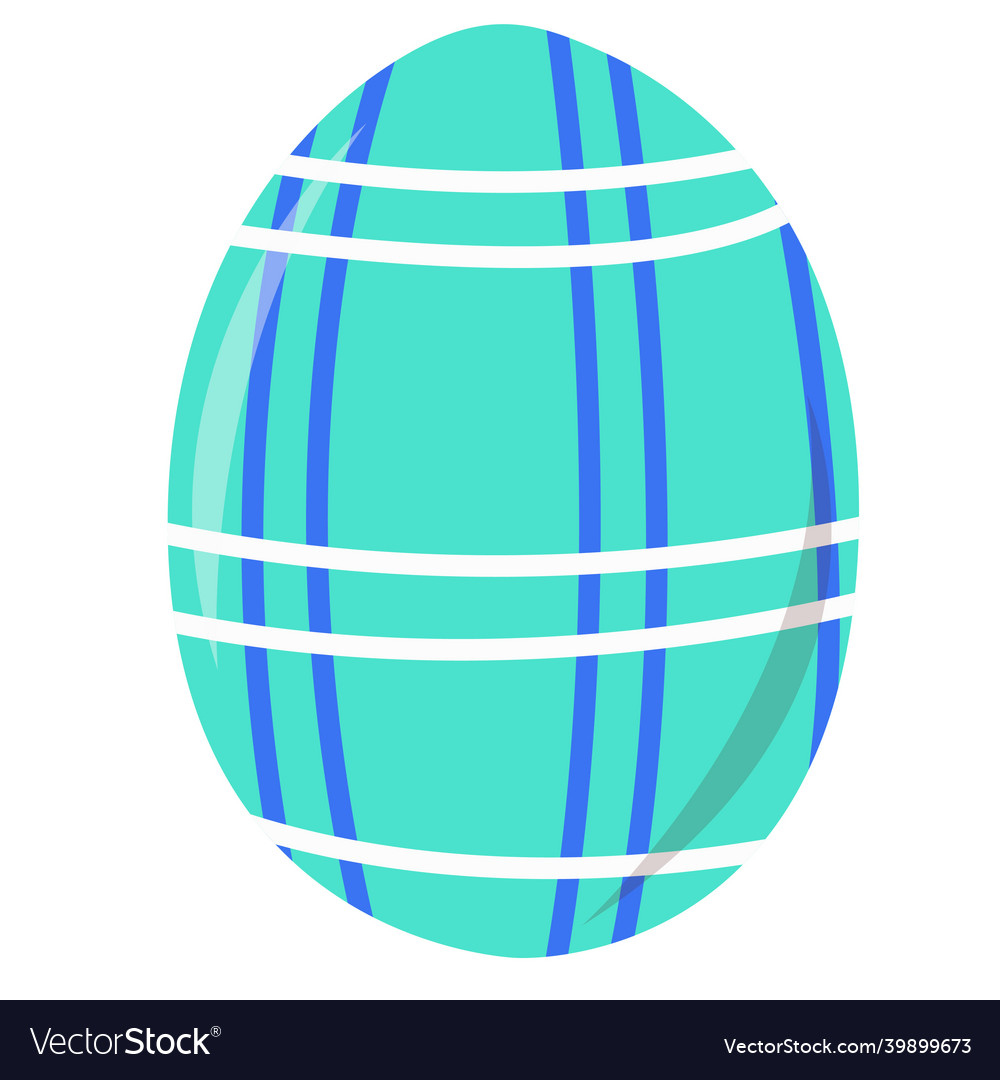Green easter egg with stripes Royalty Free Vector Image