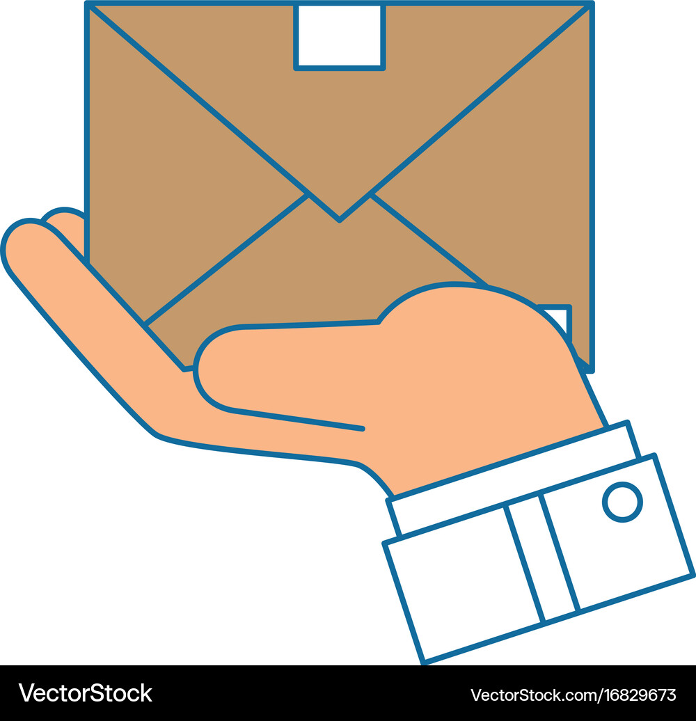Hand holding a carton box icon Royalty Free Vector Image