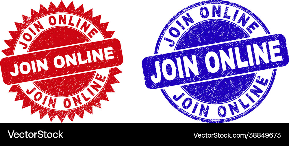 Join online rounded and rosette watermarks Vector Image