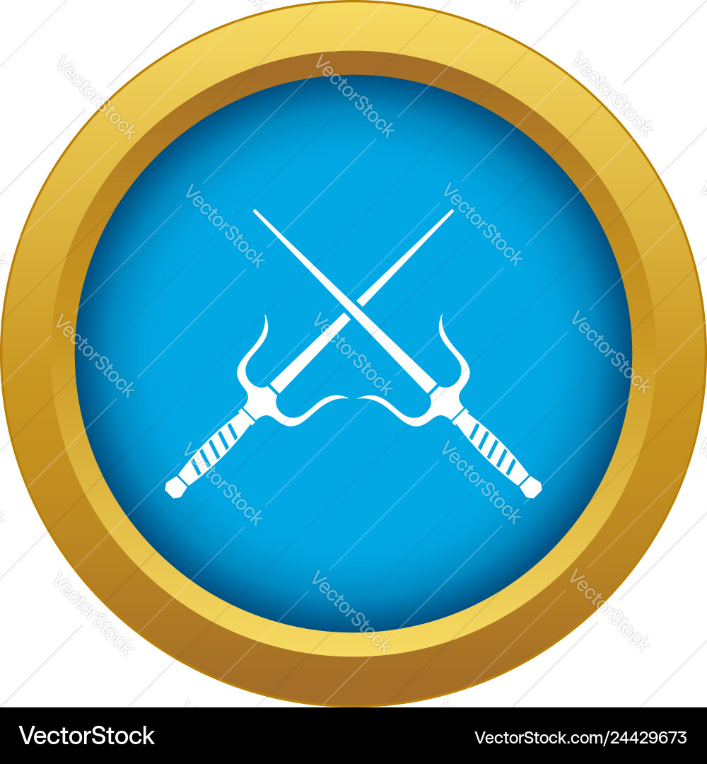 Pair of sai icon blue isolated Royalty Free Vector Image