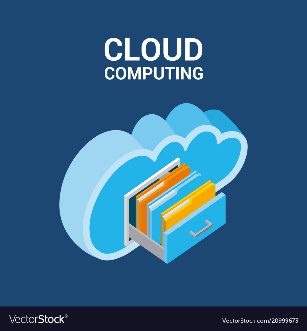 People cloud computing storage Royalty Free Vector Image