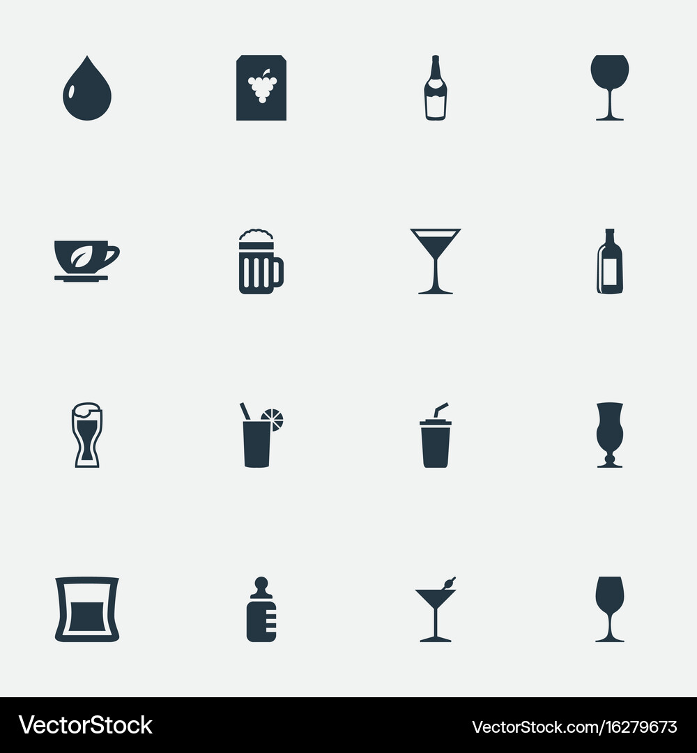 Set of simple drinks icons Royalty Free Vector Image