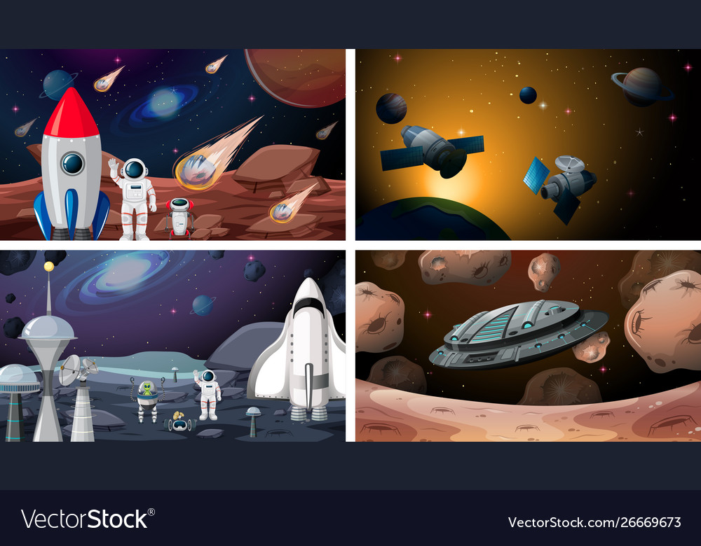 Set space backgrounds Royalty Free Vector Image