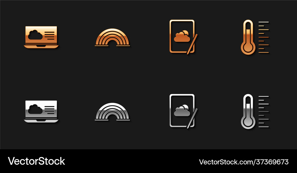 Set weather forecast rainbow and meteorology Vector Image