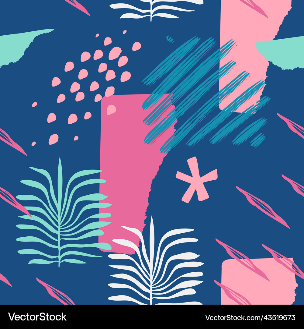 Teenage seamless neon pattern naive style Vector Image