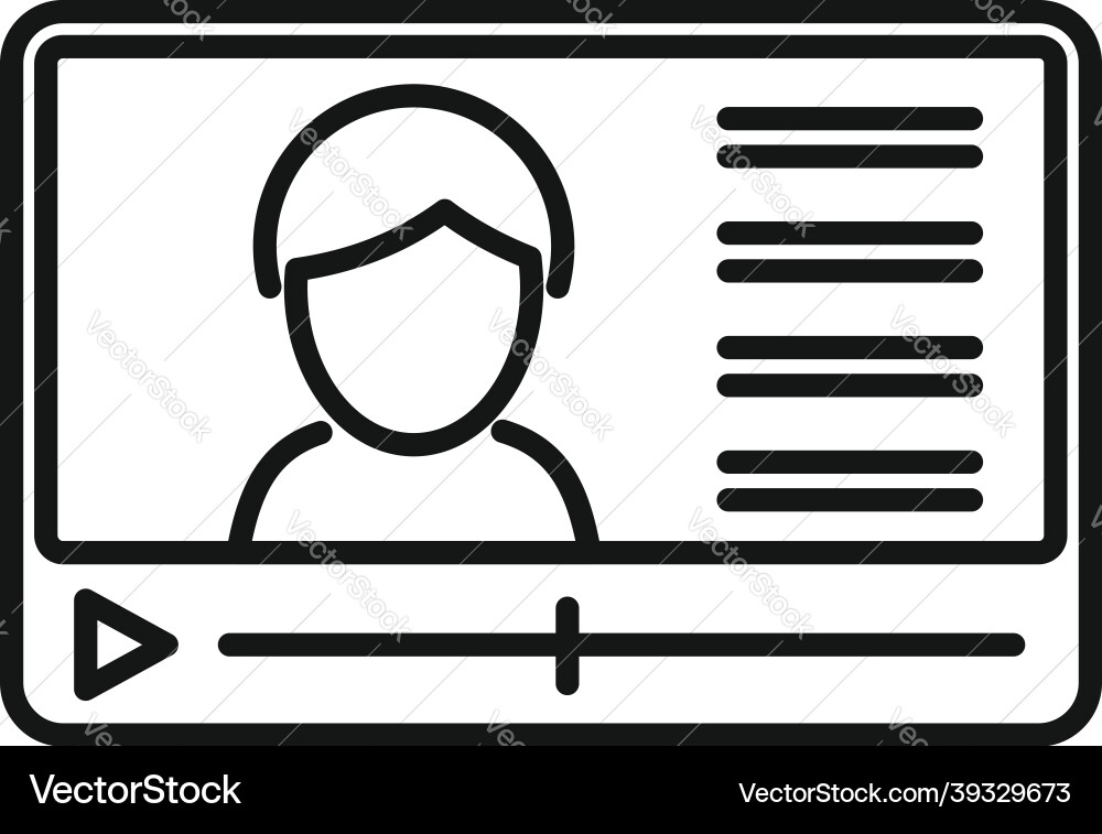 Video stream icon outline online live Royalty Free Vector