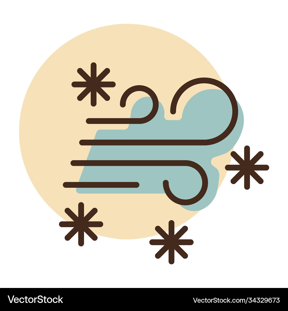 Wind snow snowstorm icon winter sign Royalty Free Vector