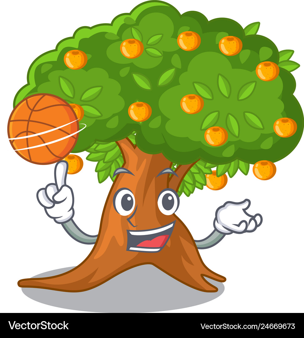 With basketball orange tree isolated Royalty Free Vector