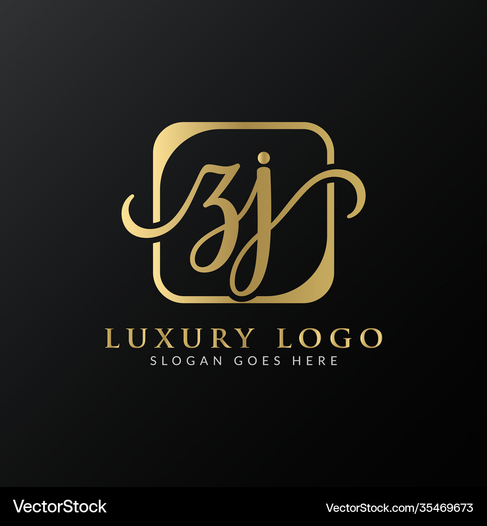 Zj logo design template initial luxury letter Vector Image