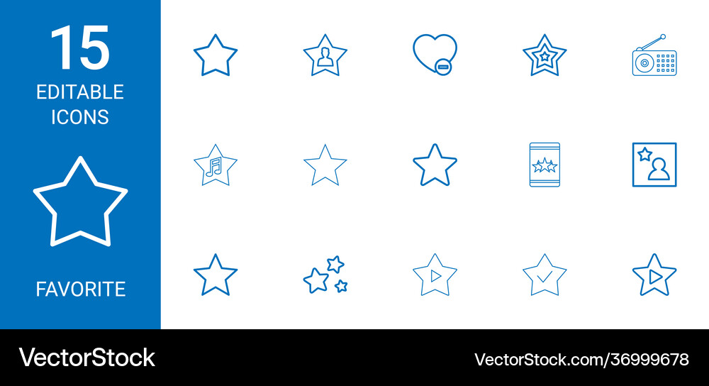 15 favorite icons Royalty Free Vector Image - VectorStock