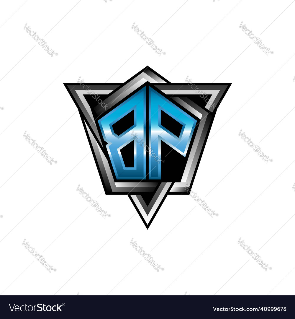 Bp blue light logo monogram geometric design Vector Image Bp blue light logo monogram geometric design Vector Image