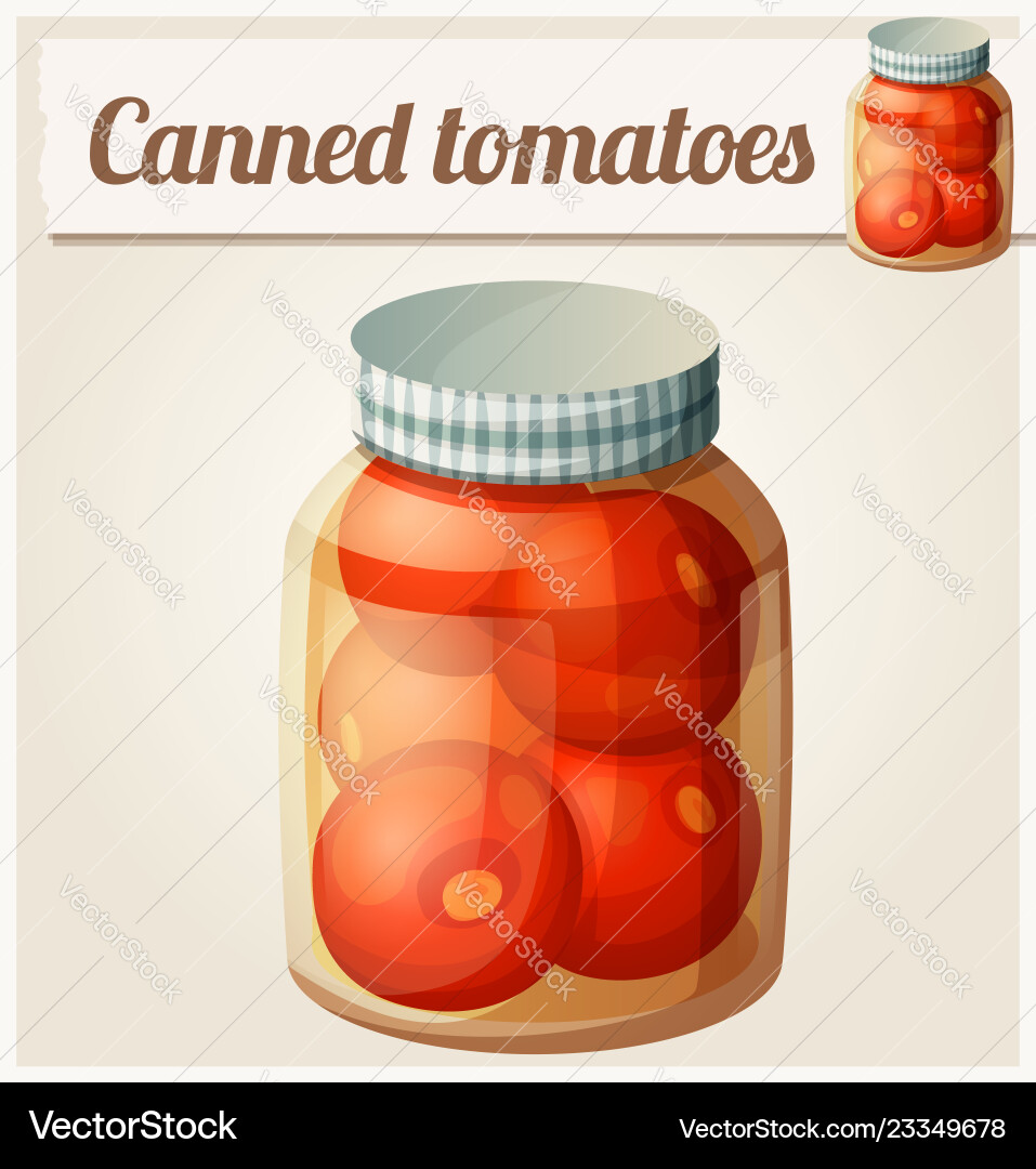 Canned tomatoes detailed icon Royalty Free Vector Image