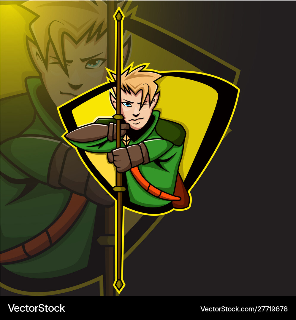 Elf esport mascot logo design Royalty Free Vector Image