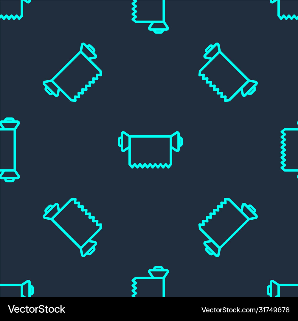 Green line textile fabric roll icon isolated Vector Image