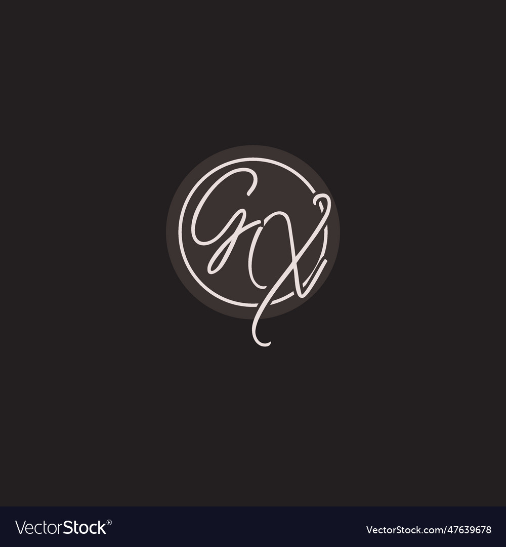 Initials gx logo monogram with simple circle line Vector Image