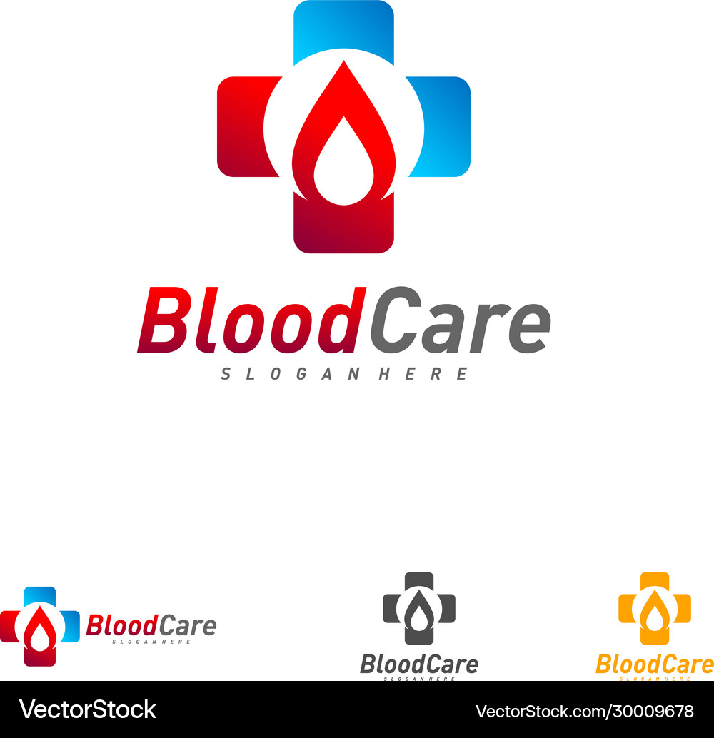 Medical blood logo template droplet Royalty Free Vector